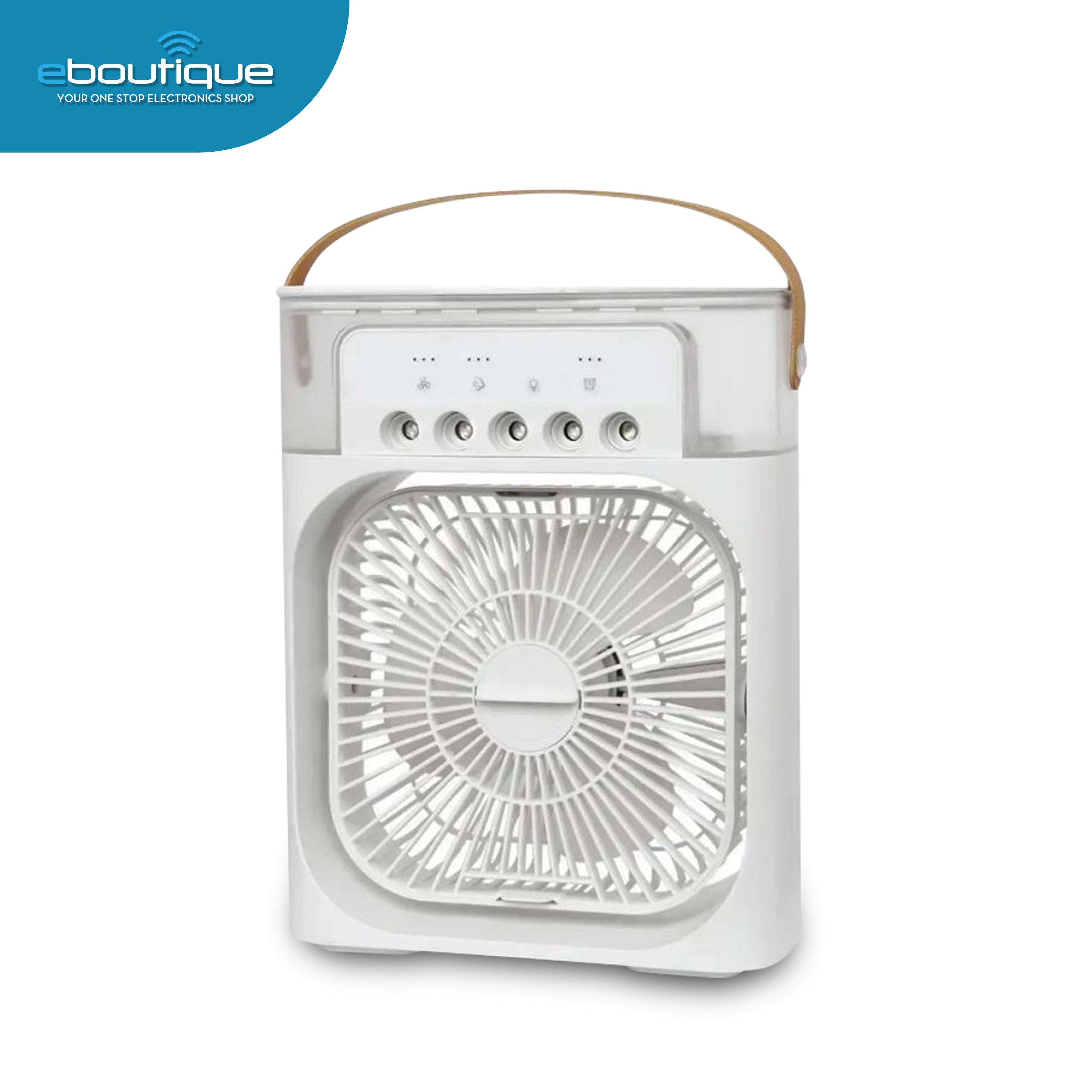 Rechargeable Air Cooling Fan with Humidifier Mist Sprayer Water Tank ...