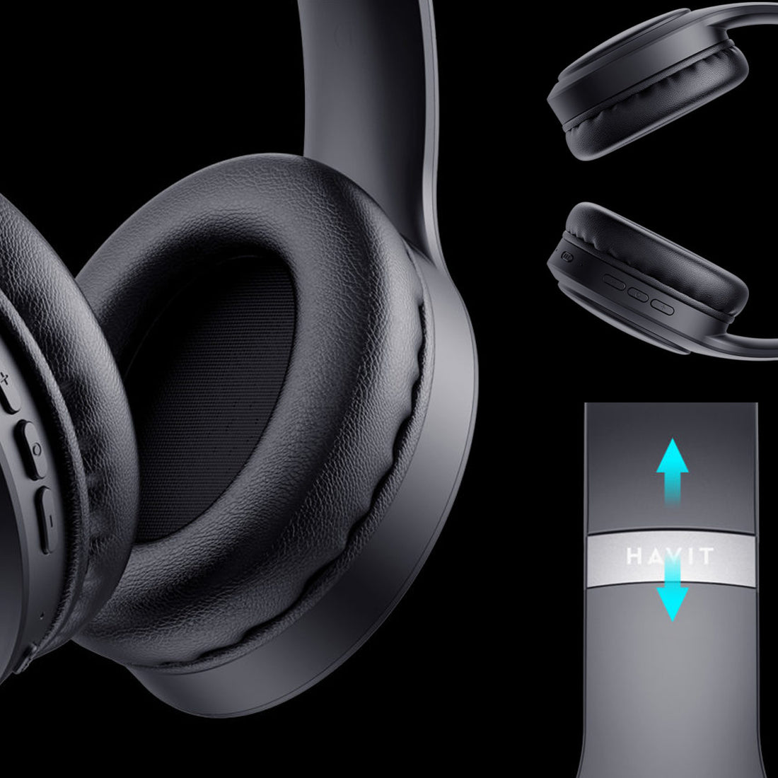 Havit H633BT Wireless Foldable Headphone Black (HAV633BTBLK) – Electronics Boutique Online